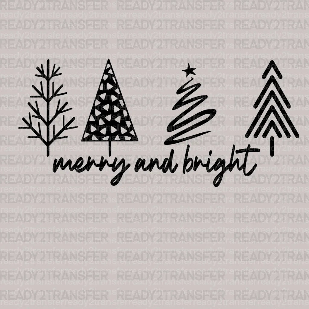 MERRY AND BRIGHT TREES DTF Transfer – Ready2Transfer