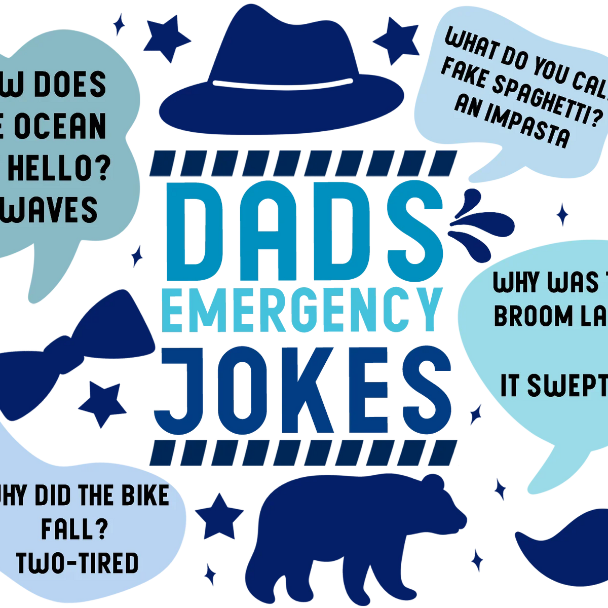 Dad's Emergency Jokes - Dad Cup Wrap UV Sticker Permanent UV DTF Decal ...