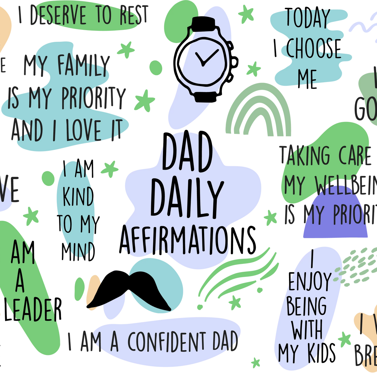 Daily Dad Affirmations - Dad Cup Wrap UV Sticker Permanent UV DTF Decal ...