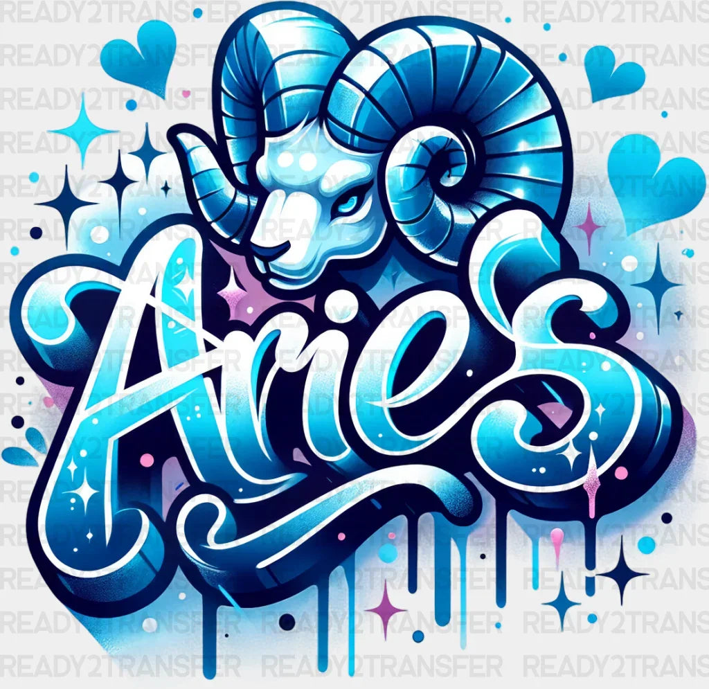 Aries Blue And Pink - Zodiacs & Horoscopes DTF Transfer – Ready2Transfer