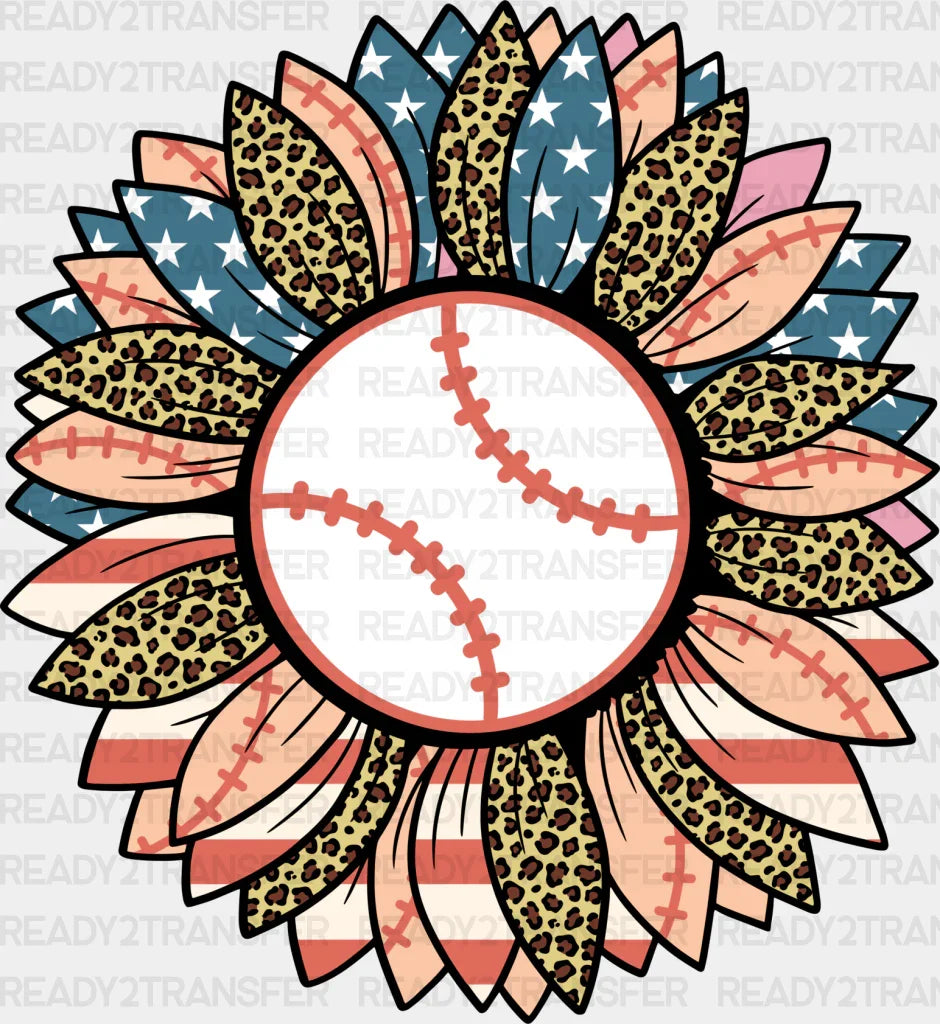 Baseball Sunflower Design - Baseball DTF Heat Transfer – Ready2Transfer