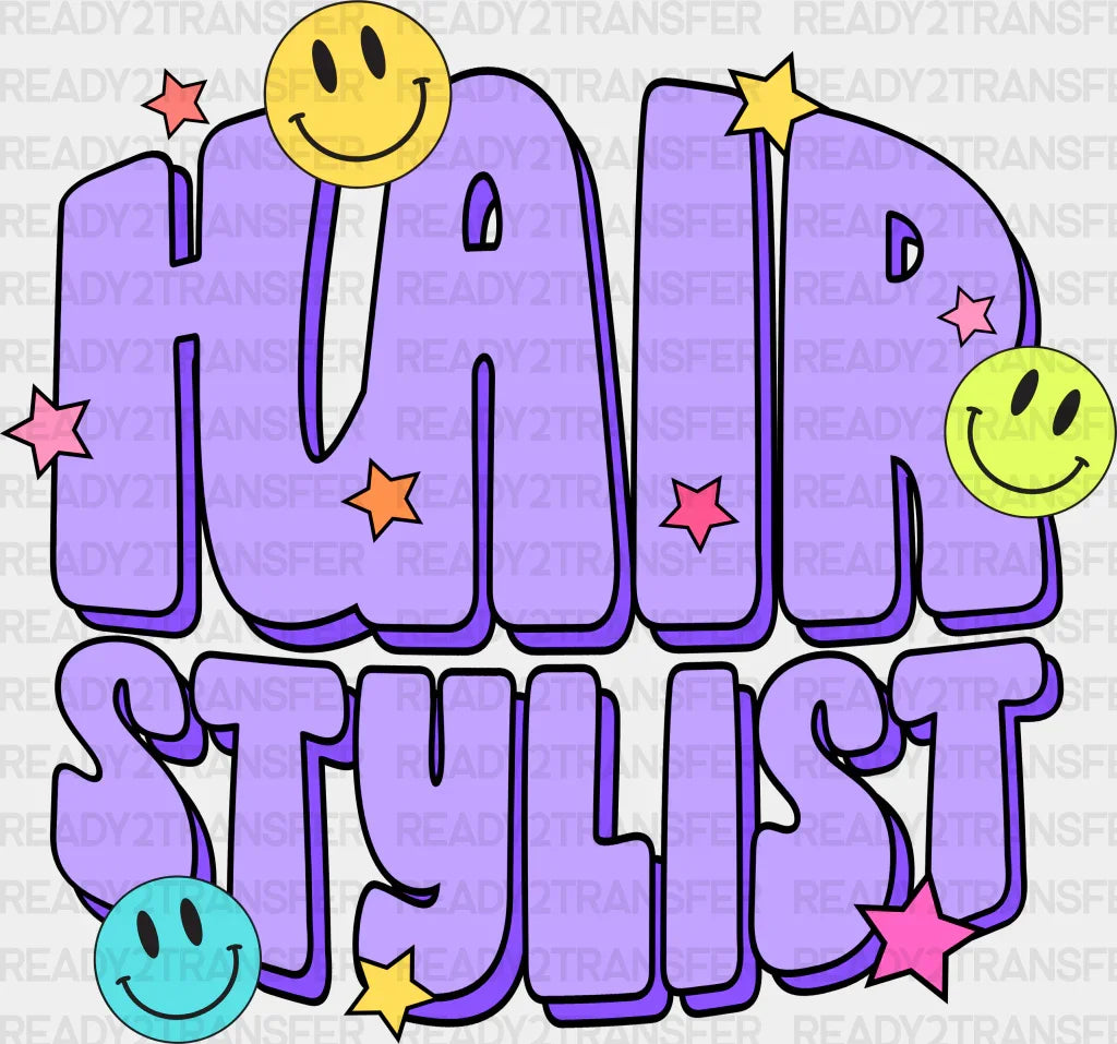 Hair Stylist Smile Face Design - Hair Stylist DTF heat transfer ...