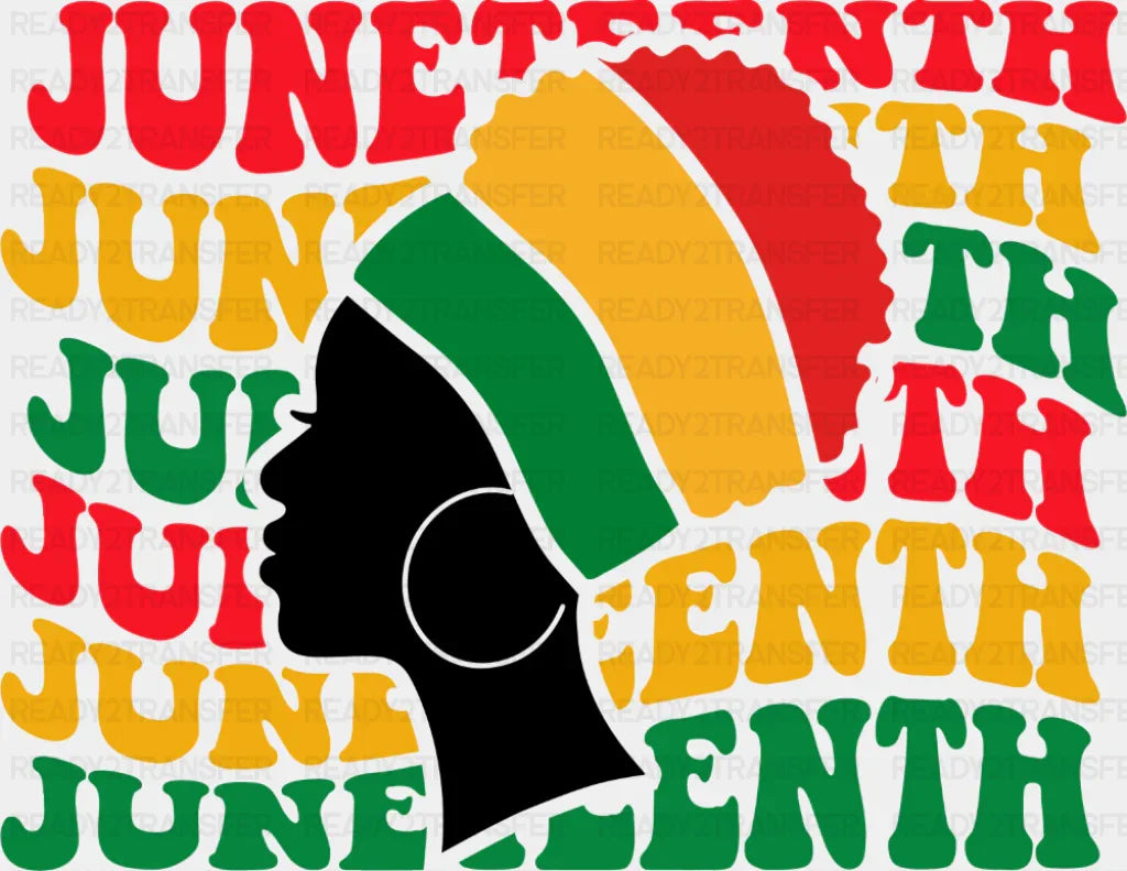 Juneteenth Woman B&W Design - Juneteenth DTF Transfer – Ready2Transfer