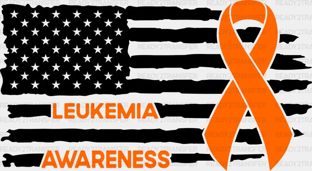 Leukemia Awareness USA Flag - Leukemia DTF heat transfer – Ready2Transfer