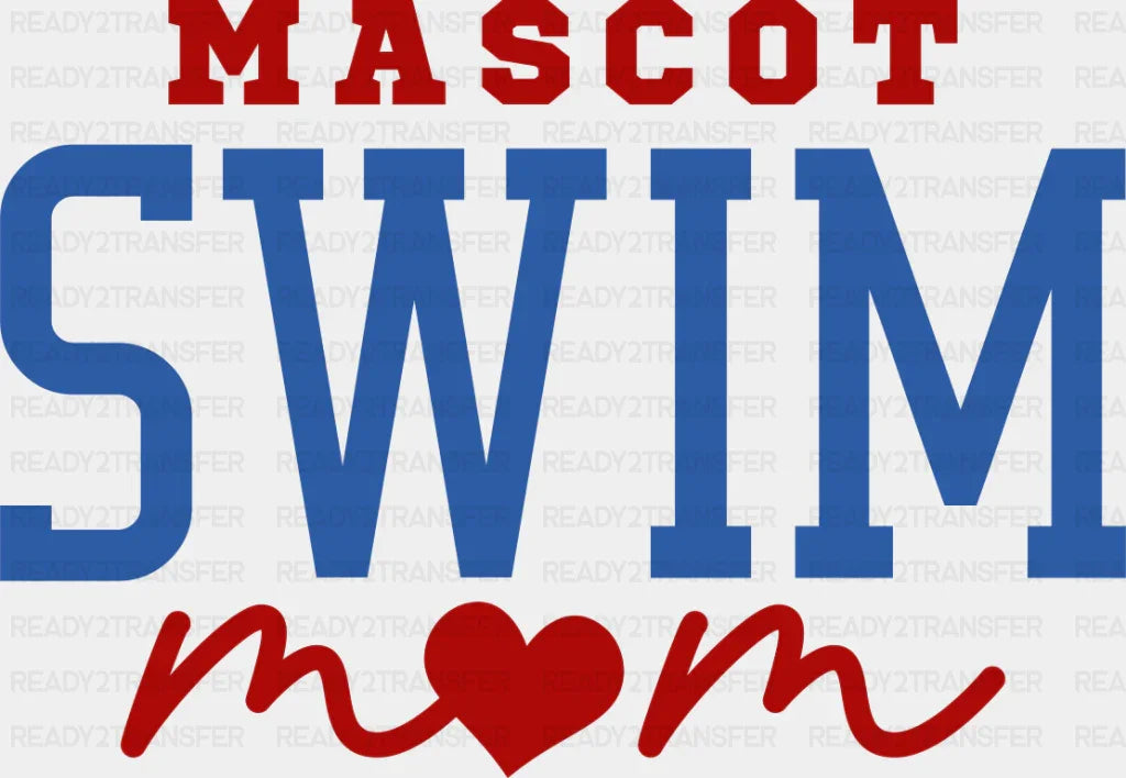 Mascot Swim Mom Red And Blue - Swimming DTF Transfer – Ready2Transfer