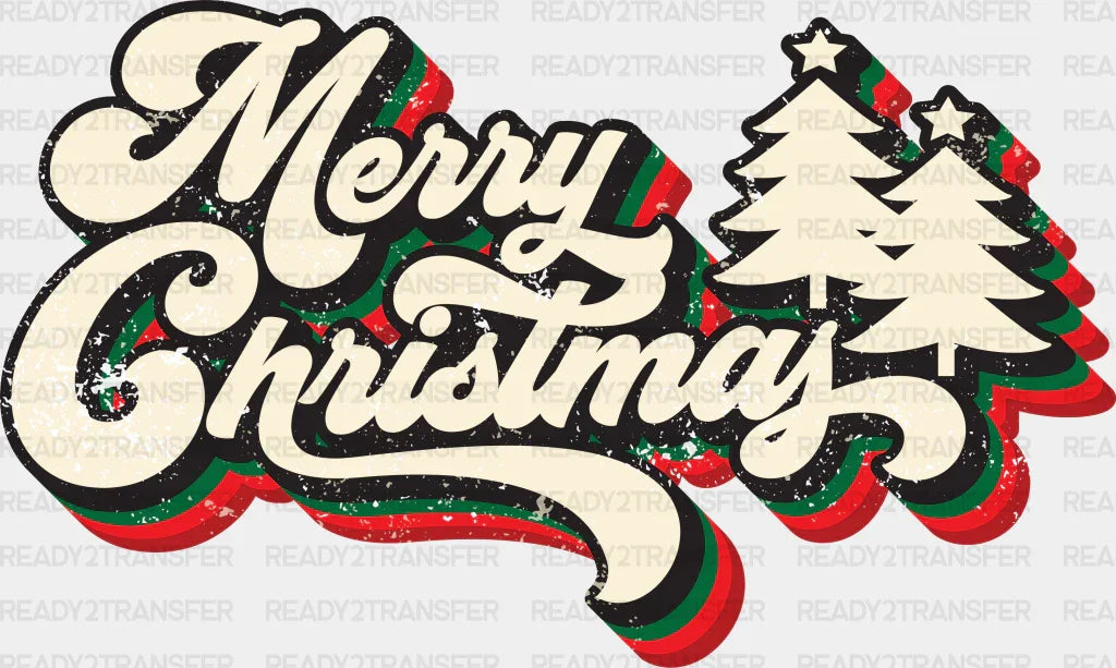 Merry Christmas Design Christmas DTF Transfer – Ready2Transfer