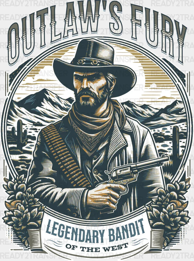 Outlaw's Fury Legendary Bandit Design - Rodeo DTF Transfers ...
