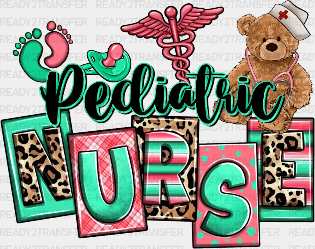 Pediatric Nurse Teddy Bear Design - Pediatric Nurse DTF Transfers ...