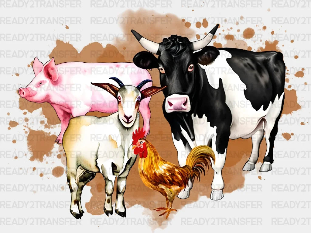 Pig Goat Chicken Cow DTF Transfer – Ready2Transfer