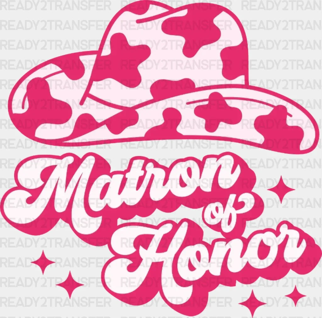 Pink Hat Matron of Honor DTF Transfer – Ready2Transfer