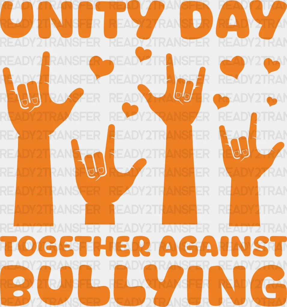 Unity Day Together Against Bullying - Anti Bullying Iron On DTF ...