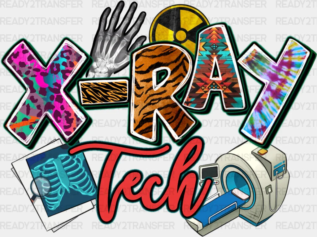 X-Ray Tech Doodles Design - Radiology DTF Transfers – Ready2Transfer